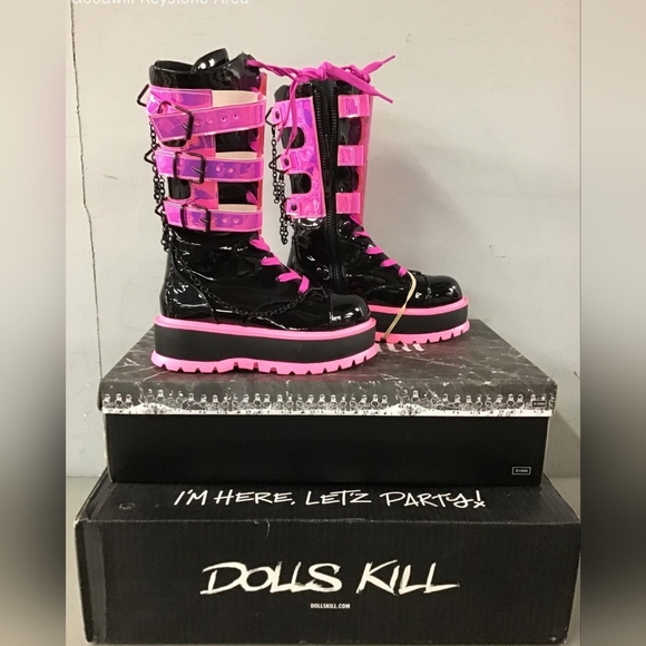 Demonia | Shoes | Demonia Sweet Slime Monster Uv Reactive Boots Size 9 ...